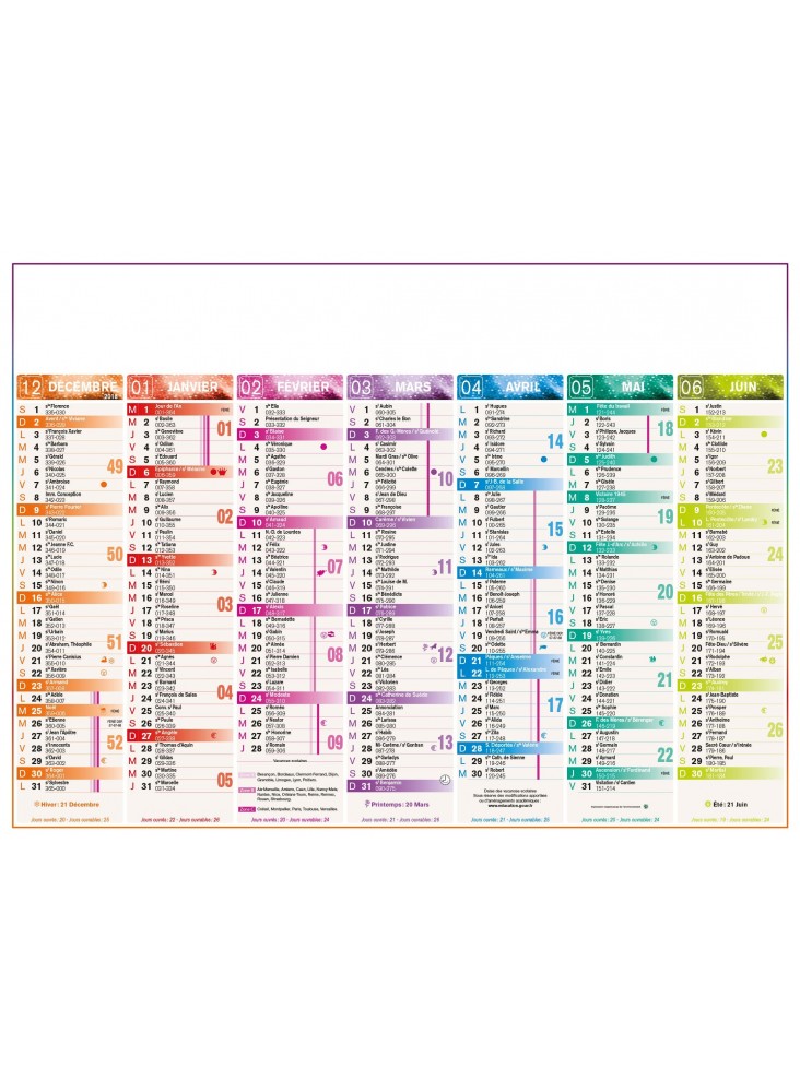 Calendrier Publicitaire 4 Saisons 7 mois