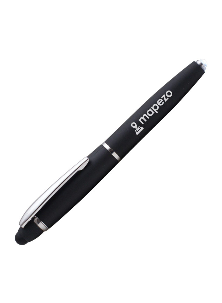 Stylo 3 en 1 personnalisé publicitaire avec LED, bouchon avec embout ...
